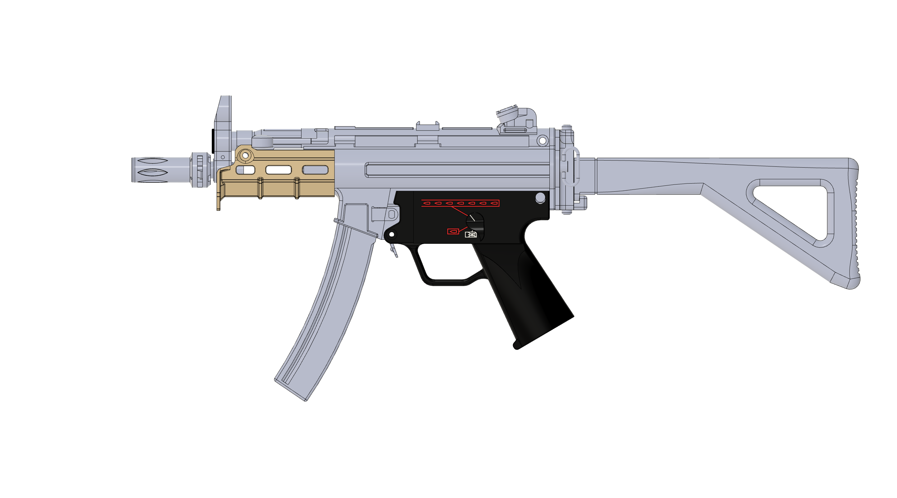 Stl File Mp5k Hard Octal Handguard Airsoft 🔫 ・3d Printing Model To